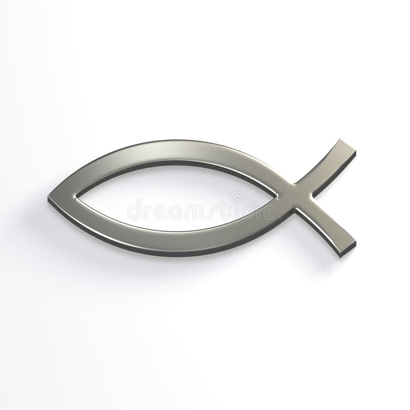 Silver Christ Fish . 3D Render Illustration Stock Illustration ...