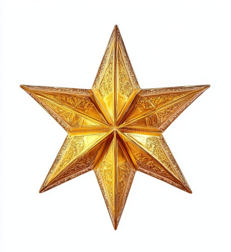 Silver Christmas Star Illustration with an Eight-pointed Gold Design ...