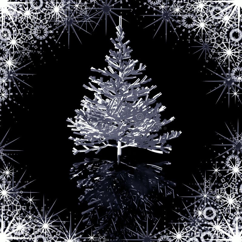 Silver Christmas-tree stock illustration. Illustration of decor - 3718280