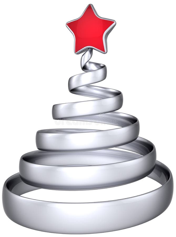 Silver Christmas Tree Abstract Stock Illustration - Illustration of ...