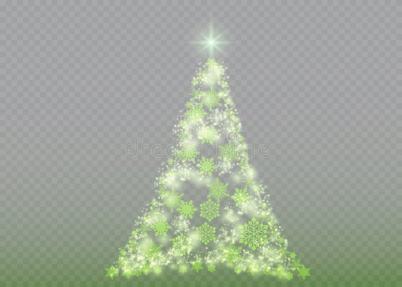 Silver Christmas Tree on Transparent Background.Christmas Abstract ...