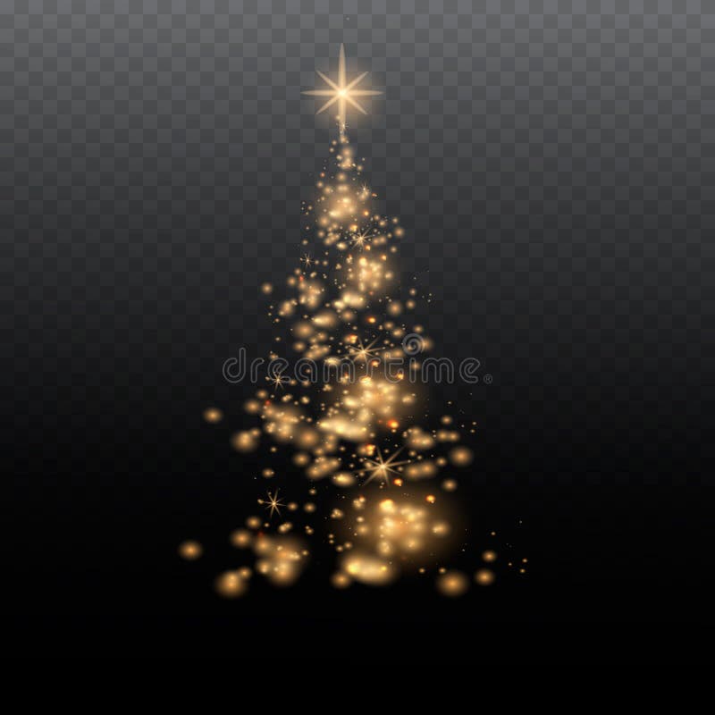 Silver Christmas Tree on Transparent Background. Stock Vector ...