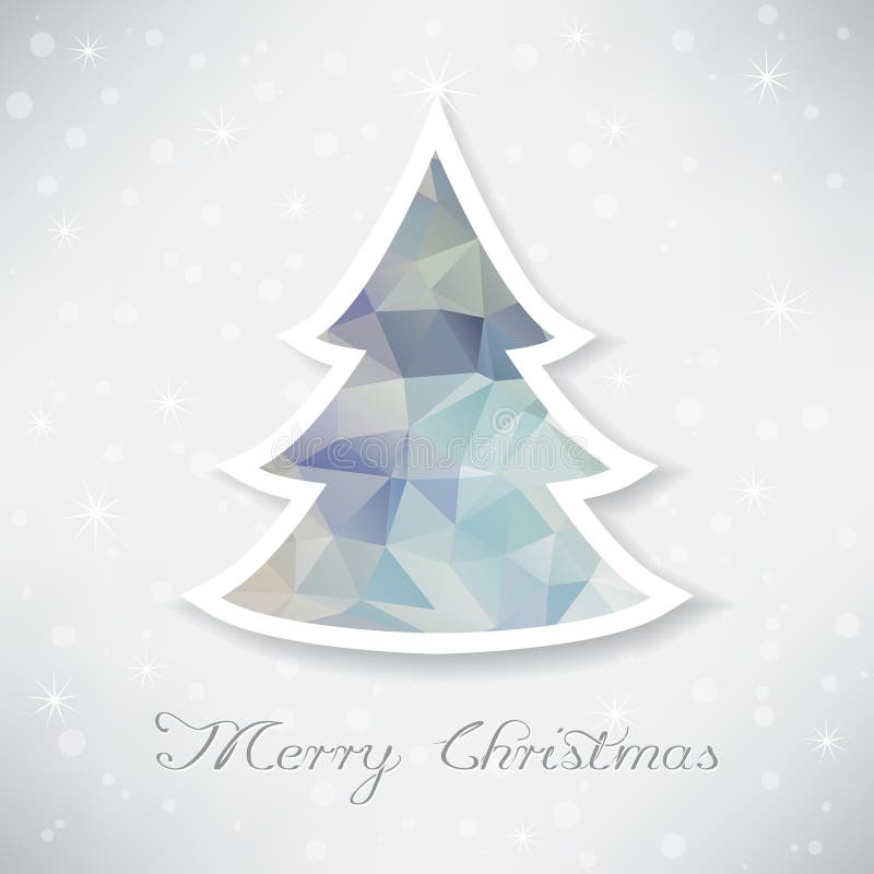 Silver Christmas Tree with Triangle Filling Stock Vector - Illustration ...