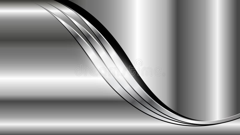 Silver Chrome Metal Background with Shiny Metallic Waves Stock ...
