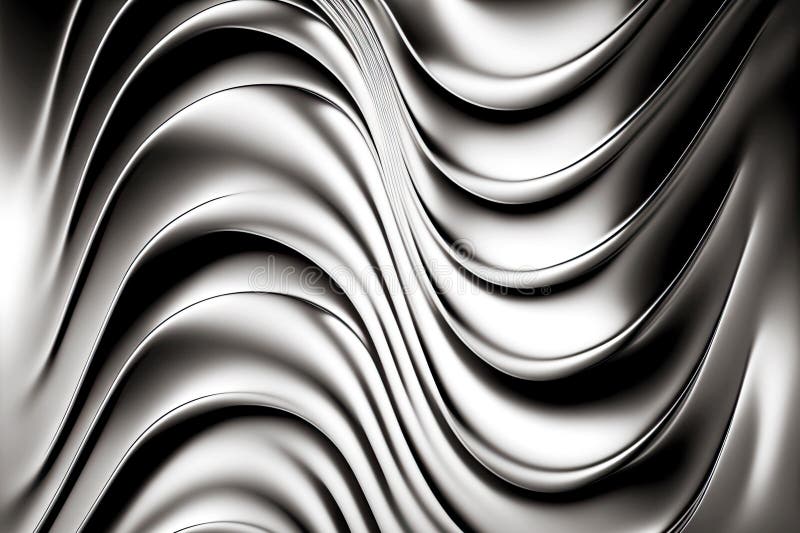 Silver Chrome Metal Texture with Waves Abstract Background Stock ...