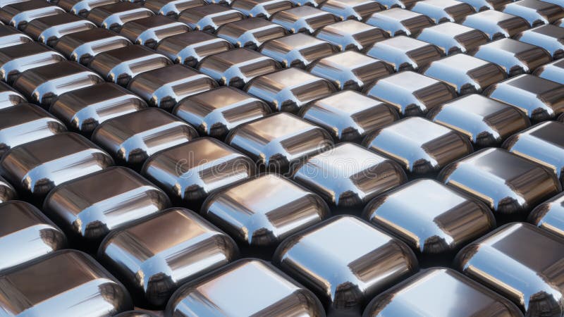 Silver Chrome Metallic Technology Background, Metal Squares Pattern ...