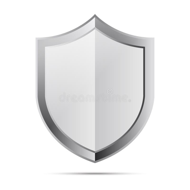 Silver Chrome Vector Shield Icon Stock Illustration - Illustration of ...