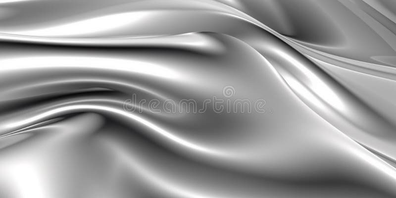 Silver Chrome Color Silk Satin Background Elegant Wavy Fold Style Stock ...