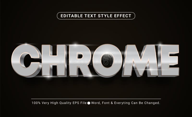 Silver Chrome Text Effect, Editable Text Effect Stock Vector ...