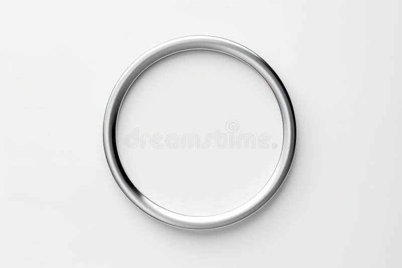 Silver Circle Frame Isolated on White Background. Empty Space for Text ...