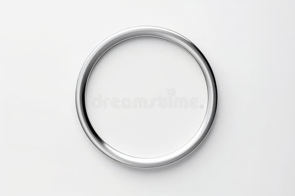 Silver Circle Frame Isolated on White Background. Empty Space for Text ...