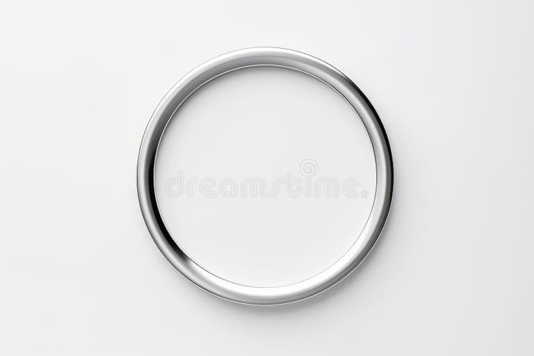 Silver Circle Frame Isolated on White Background. Empty Space for Text ...
