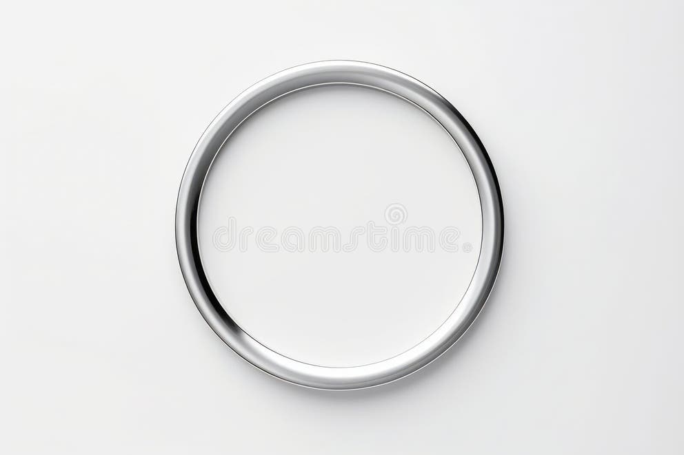 Silver Circle Frame Isolated on White Background. Empty Space for Text ...