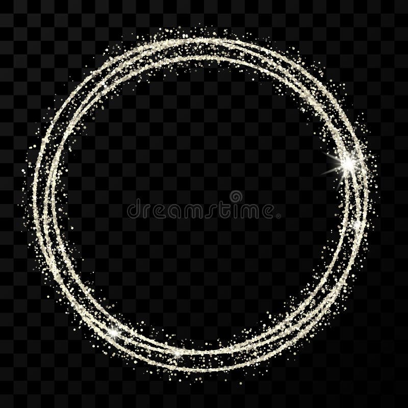 Silver Shiny Circle Frame with Light Effects Stock Illustration ...