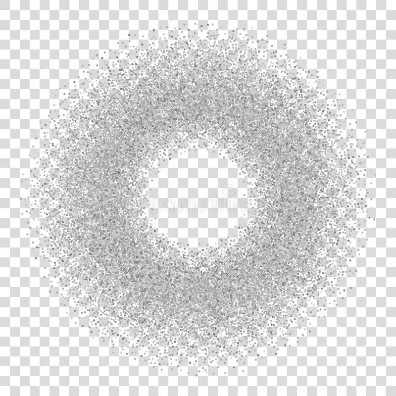 Silver Circle Isolated White Transparent Background. Round Frame ...