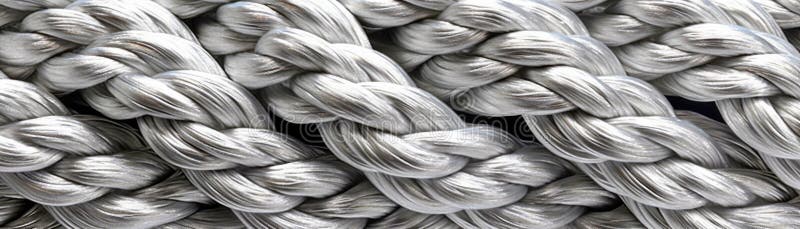 Silver Close Up Very Detailed Pattern of Ropes Panoramic Banner ...