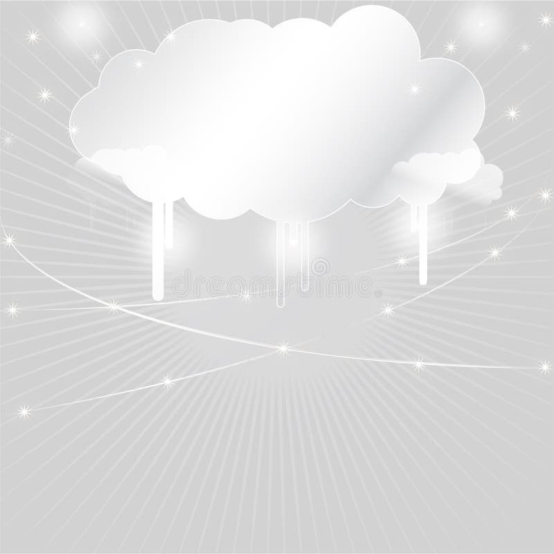 Silver Cloud with Rain Icon Isolated on Black Background. Rain Nimbus ...