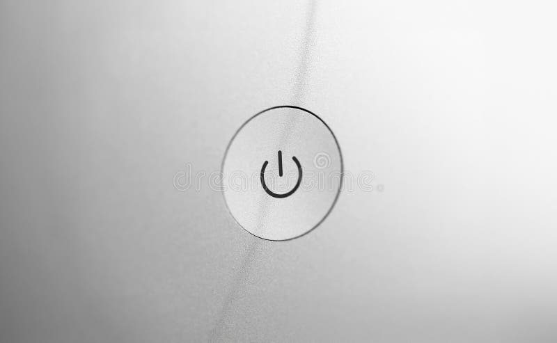 Silver Coarse Turn on and Off Button at Gray Blank Back Panel Stock ...