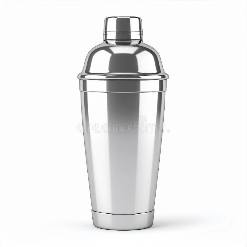 Silver Cocktail Shaker on White Background Stock Illustration ...