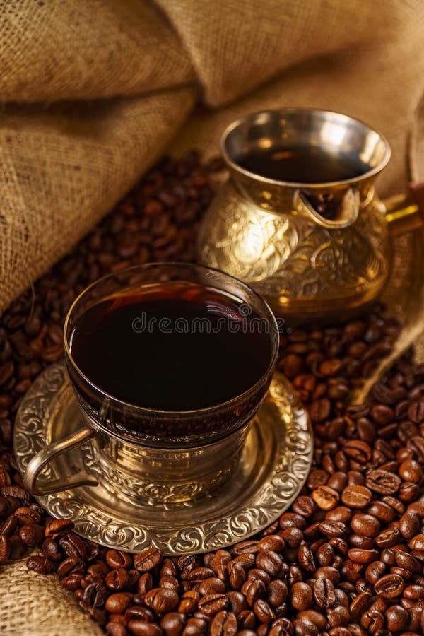 Silver coffee cup stock image. Image of culture, golden - 205661795