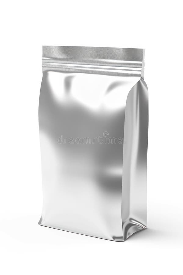 Silver Coffee Packaging Mockup with Copy Space Stock Illustration ...