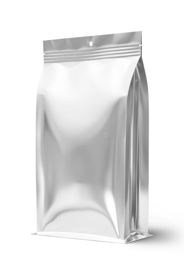 Silver Coffee Packaging Mockup with Copy Space Stock Illustration ...