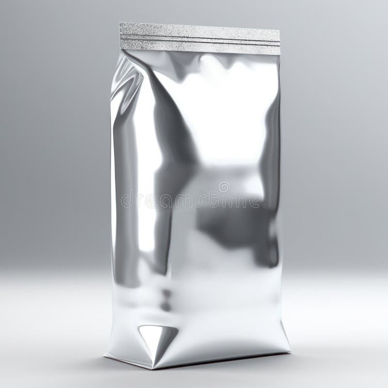 Silver Coffee Packaging Mockup with Copy Space Stock Illustration ...