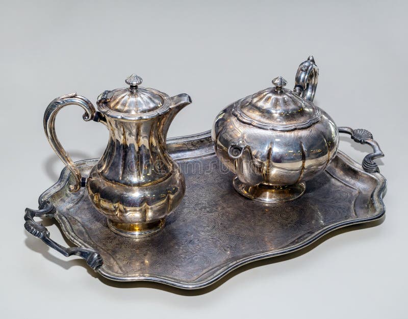 Silver coffee set stock photo. Image of stylish, elegant - 77597888