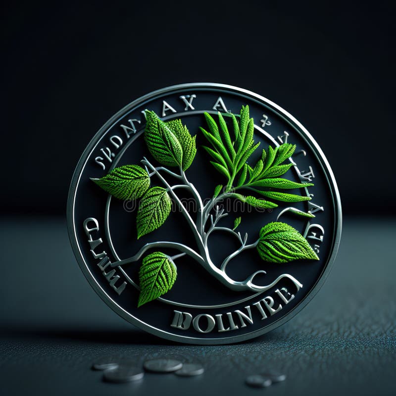 Silver Coin on Black Background. Stock Illustration - Illustration of ...
