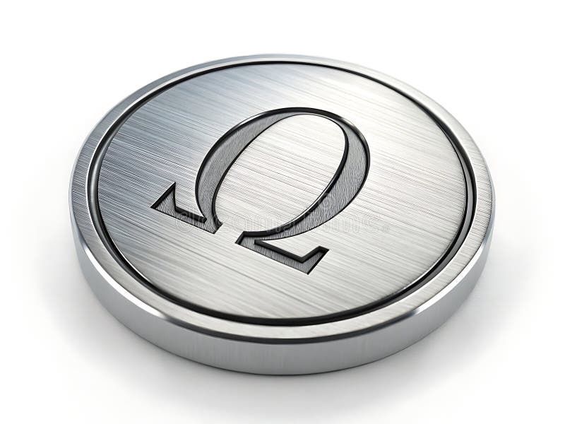 3D Rendered Silver Cryptocurrency Coin with Embossed Theta Symbol Stock ...