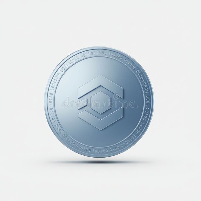 Silver Coin Featuring a Geometric Emblem in the Center, Resembling an ...