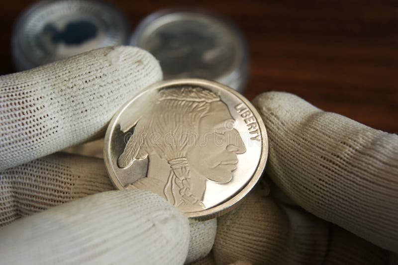 Silver Coin with Indian. a Coin in the Hands of the Connoisseur ...