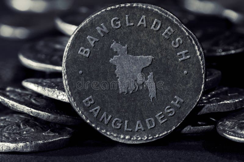 Silver Coin with Map of Bangladesh Stock Illustration - Illustration of ...