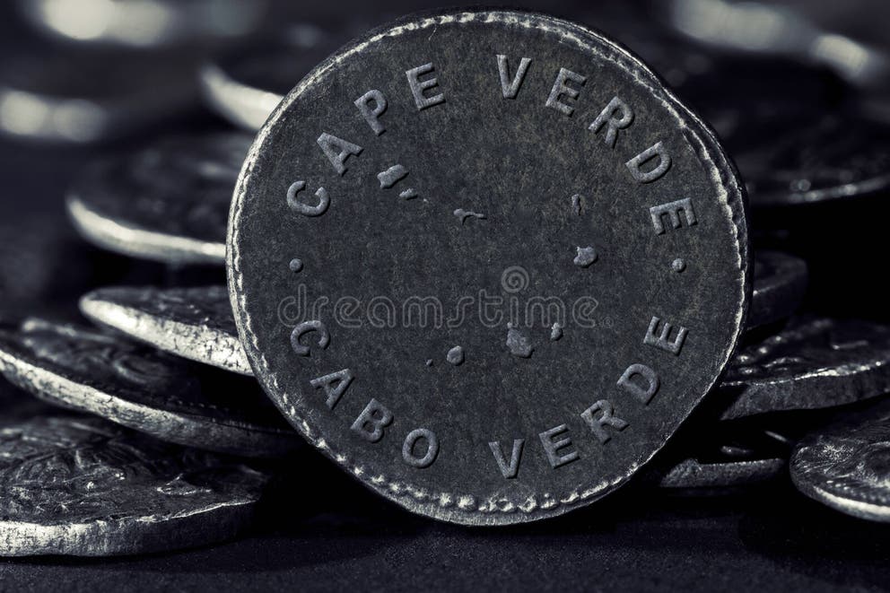 Silver Coin with Map of Cape Verde Stock Illustration - Illustration of ...