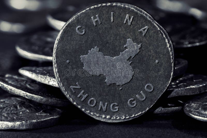 Silver Coin with Map of China Stock Illustration - Illustration of ...