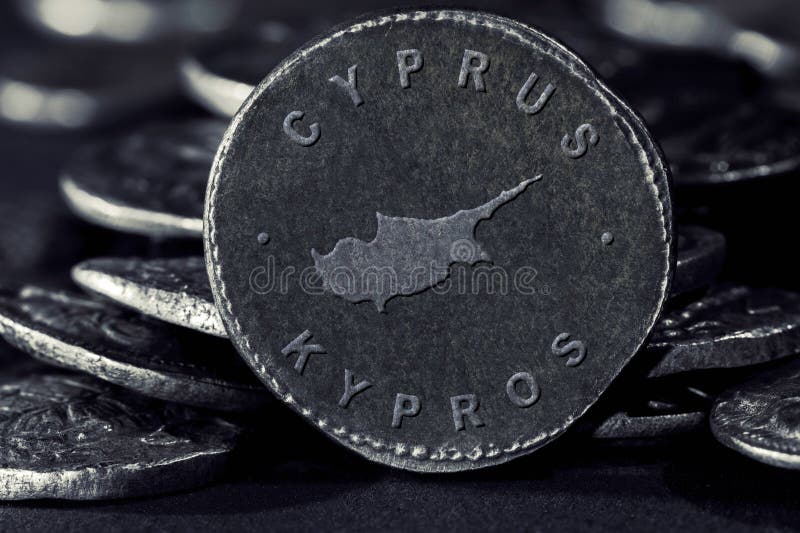 Silver Coin with Map of Cyprus Stock Illustration - Illustration of ...