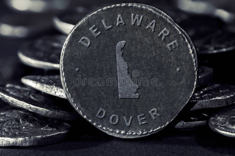 Silver Coin with Map of Delaware Stock Illustration - Illustration of ...