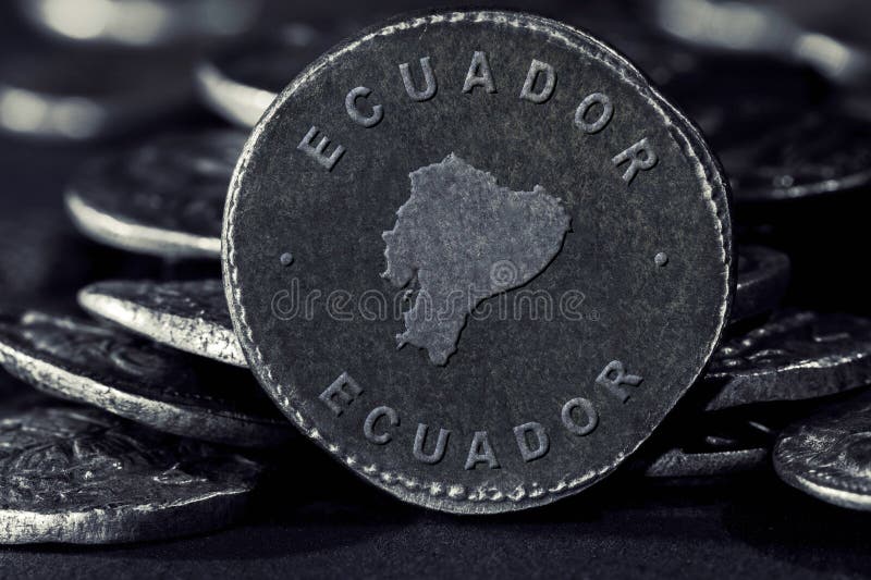 Silver Coin with Map of Ecuador Stock Illustration - Illustration of ...
