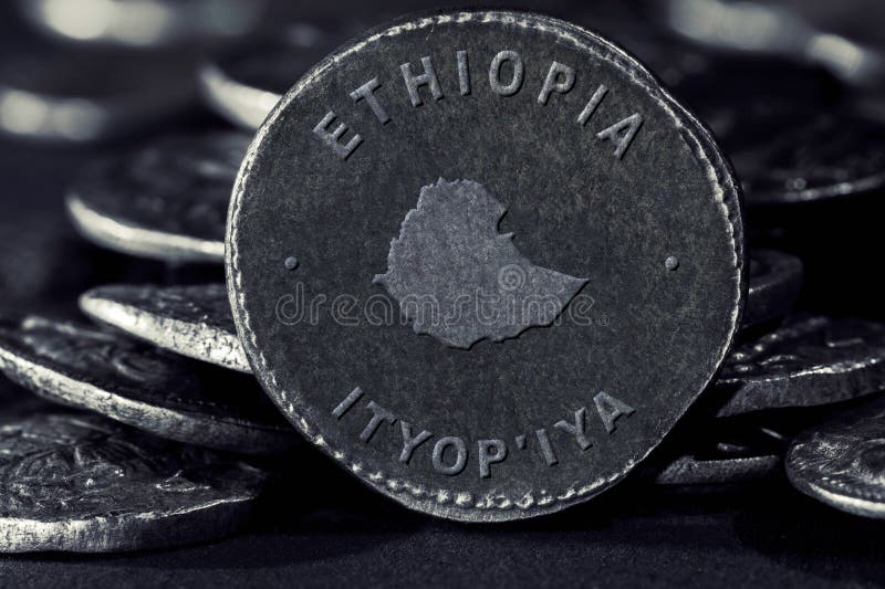 Silver Coin with Map of Ethiopia Stock Illustration - Illustration of ...