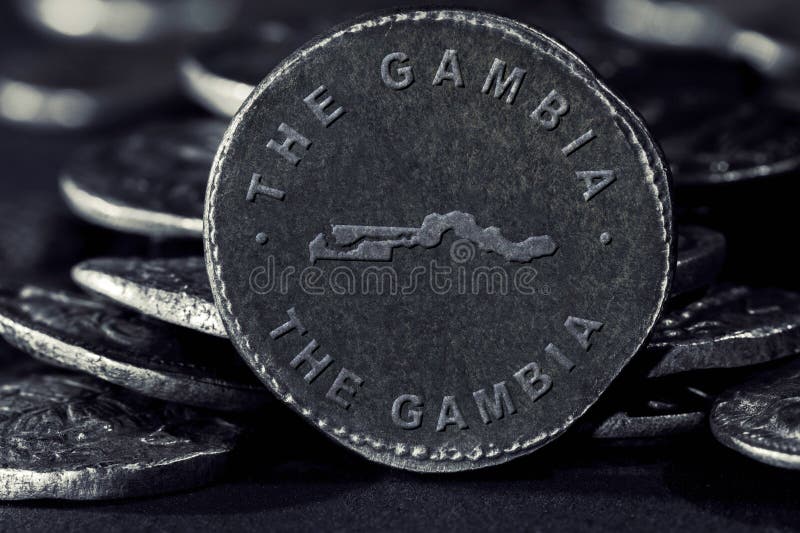 Silver Coin with Map of Gambia Stock Illustration - Illustration of ...