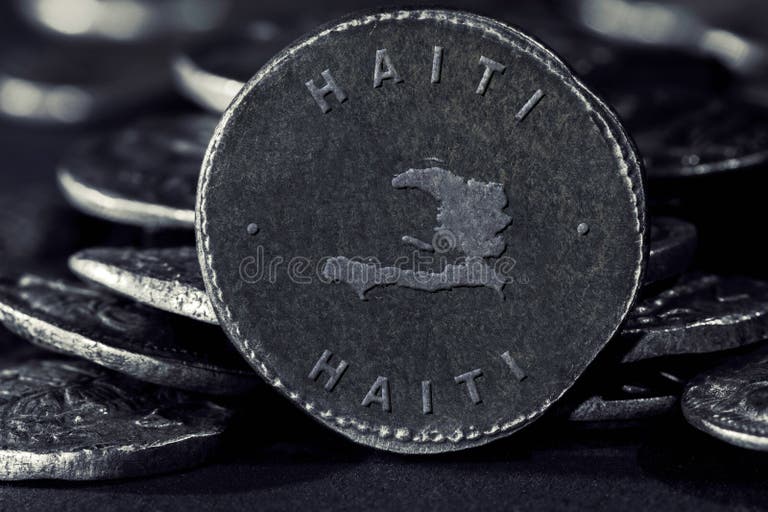 Silver Coin with Map of Haiti Stock Illustration - Illustration of ...