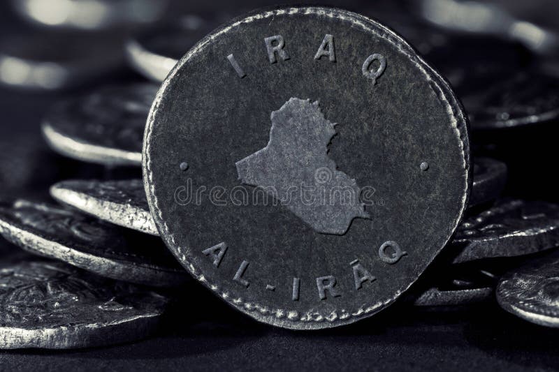 Silver Coin with Map of Iraq Stock Illustration - Illustration of ...