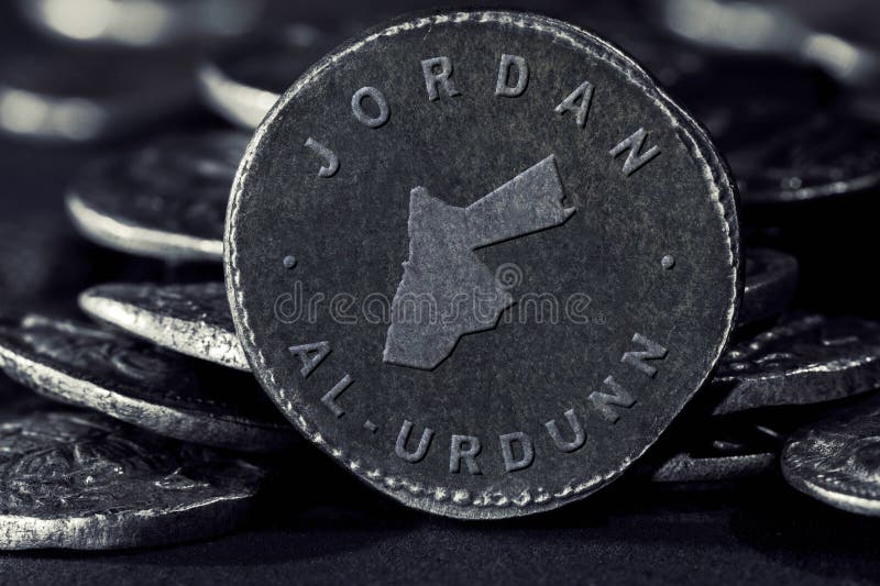 Silver Coin with Map of Jordan Stock Illustration - Illustration of ...