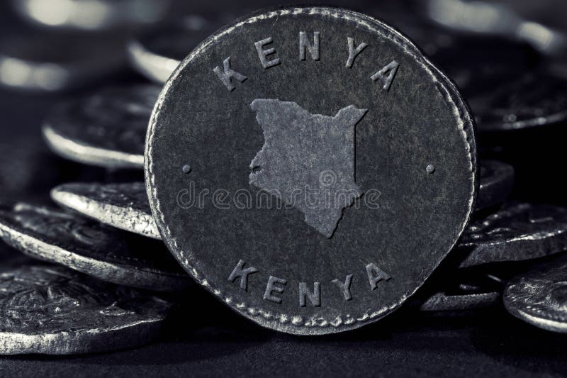 Silver Coin with Map of Kenya Stock Illustration - Illustration of ...