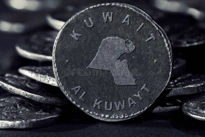 Silver Coin with Map of Kuwait Stock Illustration - Illustration of ...