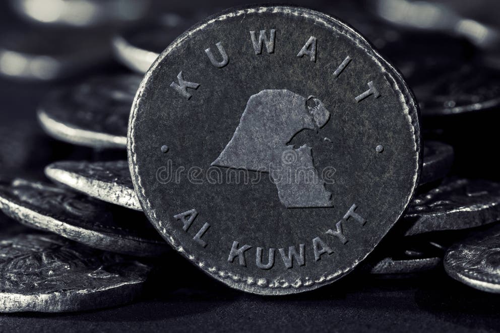 Silver Coin with Map of Kuwait Stock Illustration - Illustration of ...