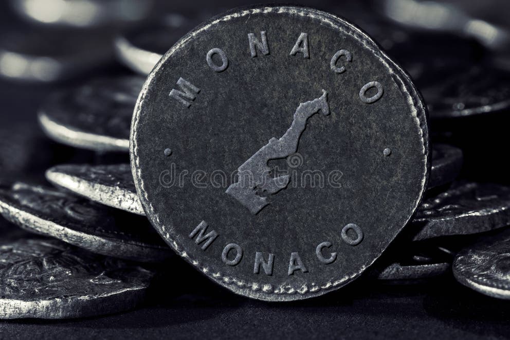 Silver Coin with Map of Monaco Stock Illustration - Illustration of ...
