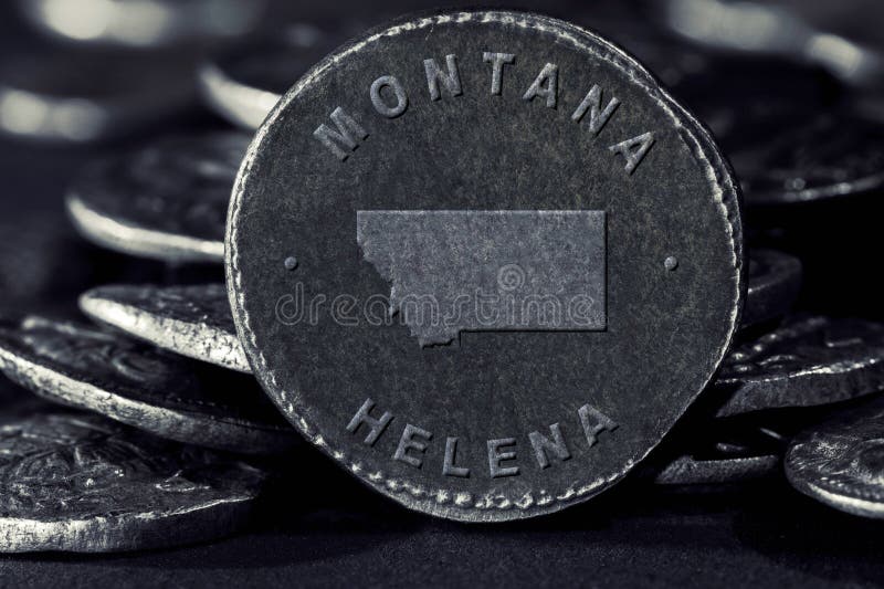 Silver Coin with Map of Montana Stock Illustration - Illustration of ...