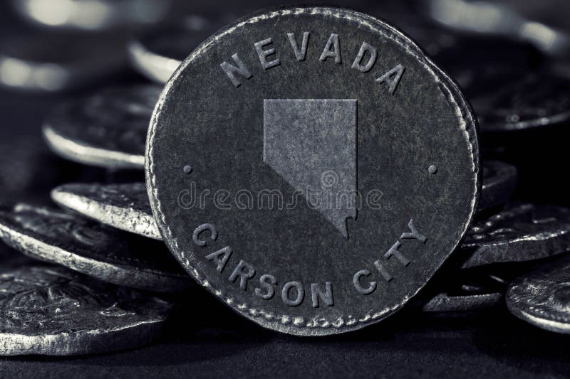 Silver Coin with Map of Nevada Stock Illustration - Illustration of ...