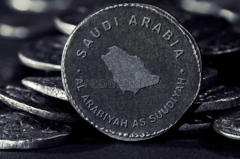 Silver Coin with Map of Saudi Arabia Stock Illustration - Illustration ...